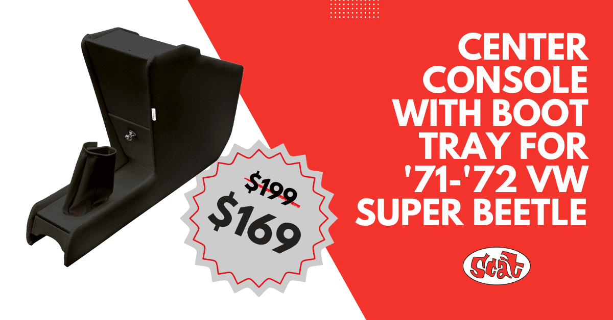 Center Console With Boot Tray in Black Cloth - '71-'72 Super Beetle T1 ...