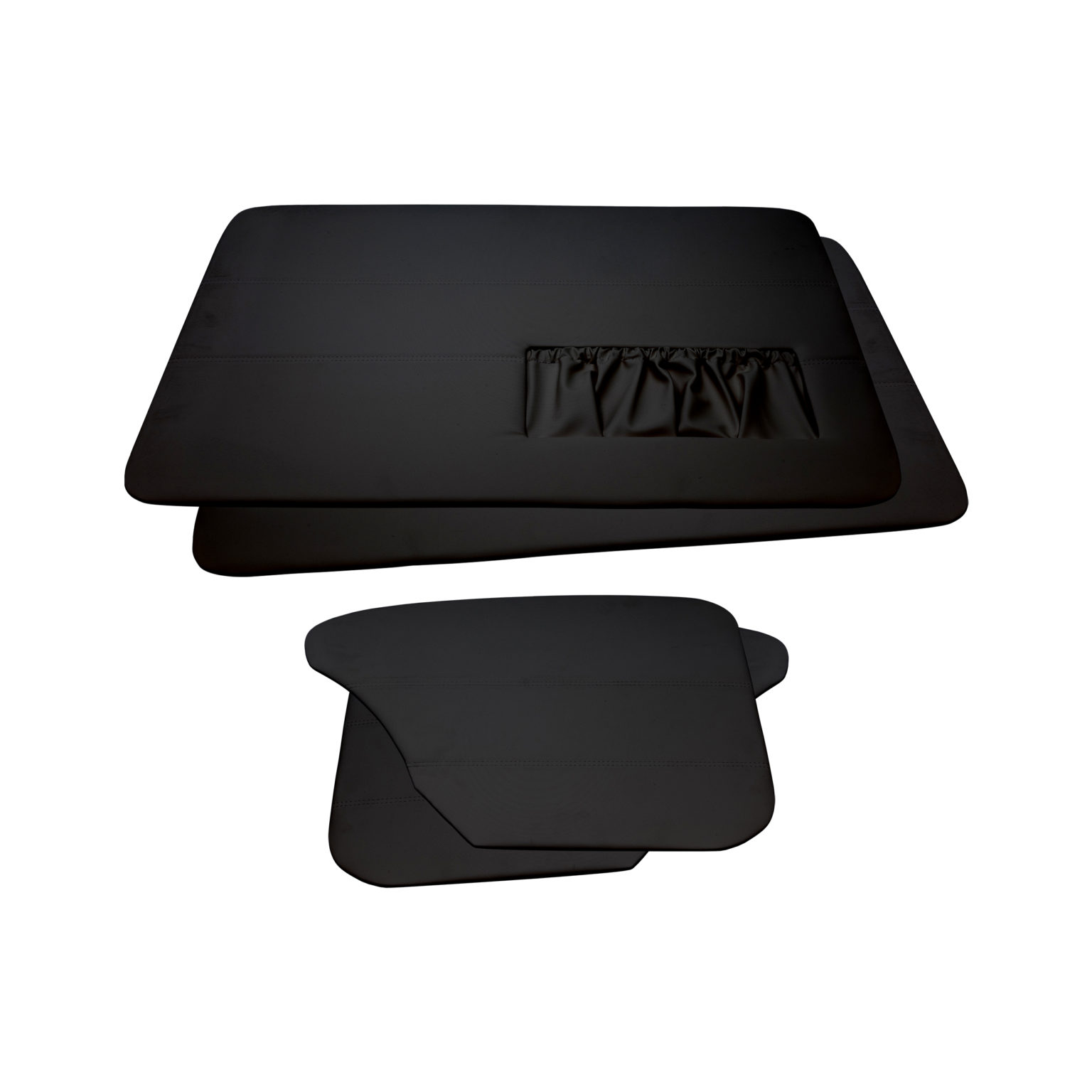 Door Panels VW 58 64 Sedan T1 Black Vinyl Black Velour SCAT VW door-panels-vw-58-64-sedan-t1-black-vinyl-black-velour-scat-vw